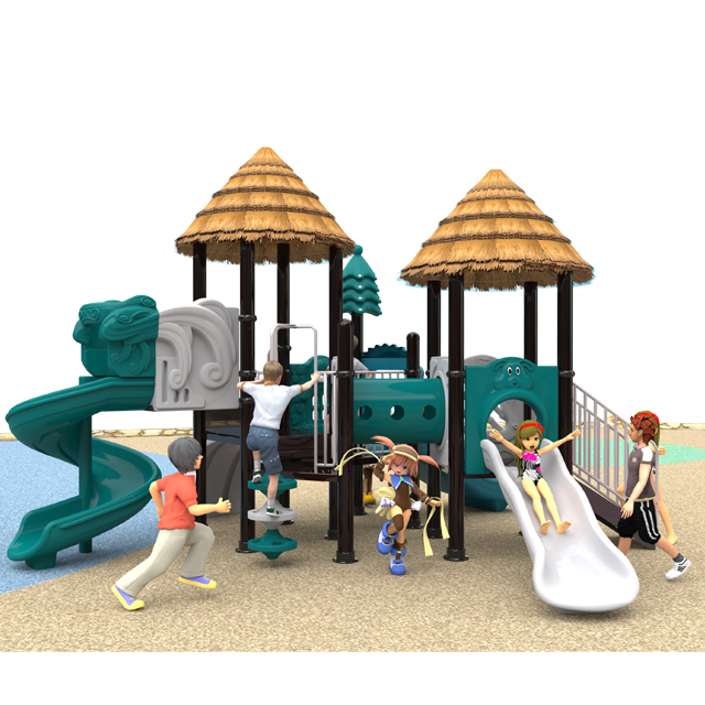 2022 New Design Play Set for Children with Thatch Roof Playground ...