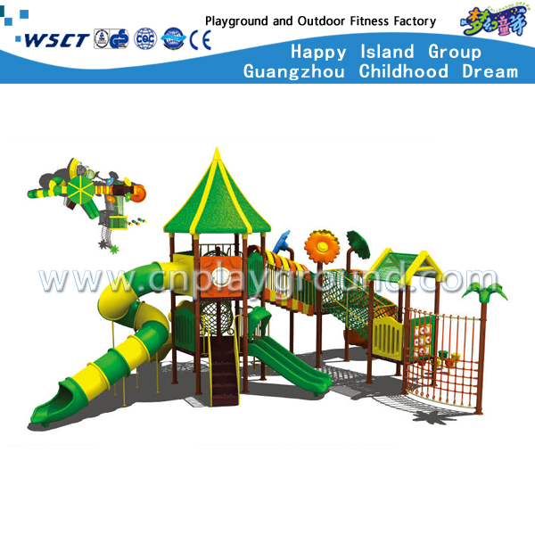 Outdoor Large High & Long Spiral Tube Slide Tree House Playground (M11 ...